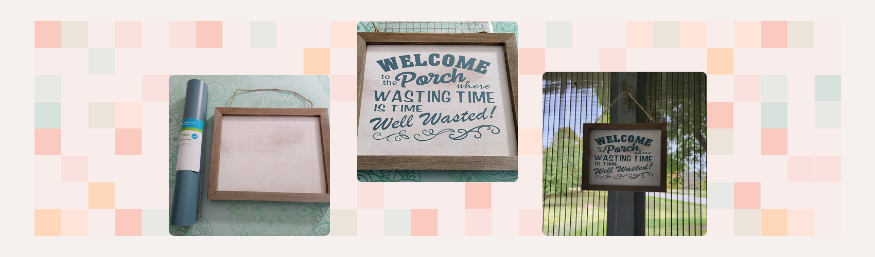 How to Make an Outdoor Wooden Porch Sign with Vinyl Decal and Your Cri ...
