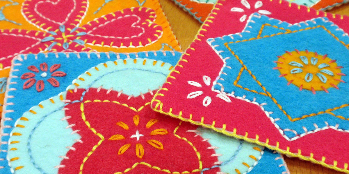 Colorful Felt Coasters (including Free Pattern!) — Craft-e-Corner