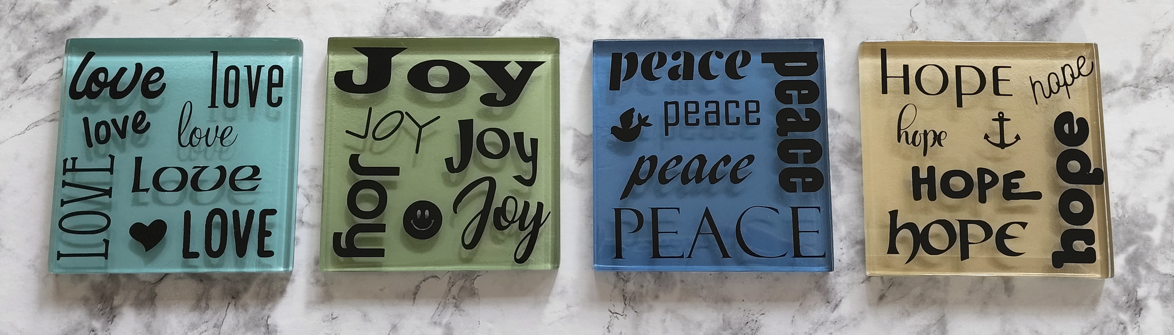 DIY Glass Coasters with Cricut Vinyl | Craft-e-Corner